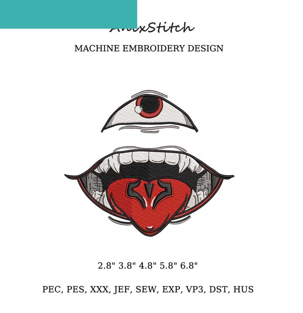Anime Sukuna Eye And Mouth Embroidery Design 11 | Inspire Uplift