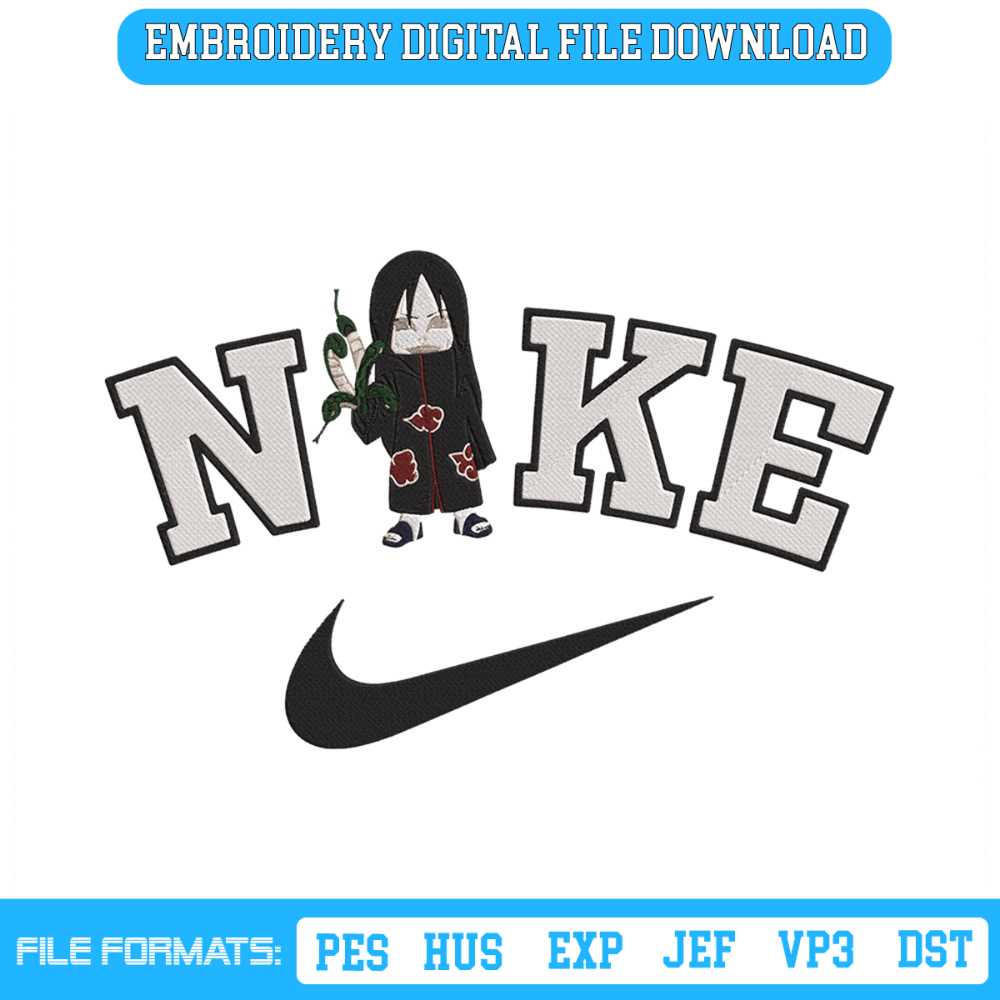 Nike x Chibi Orochimaru Akatsuki Embroidery Designs File - Inspire Uplift