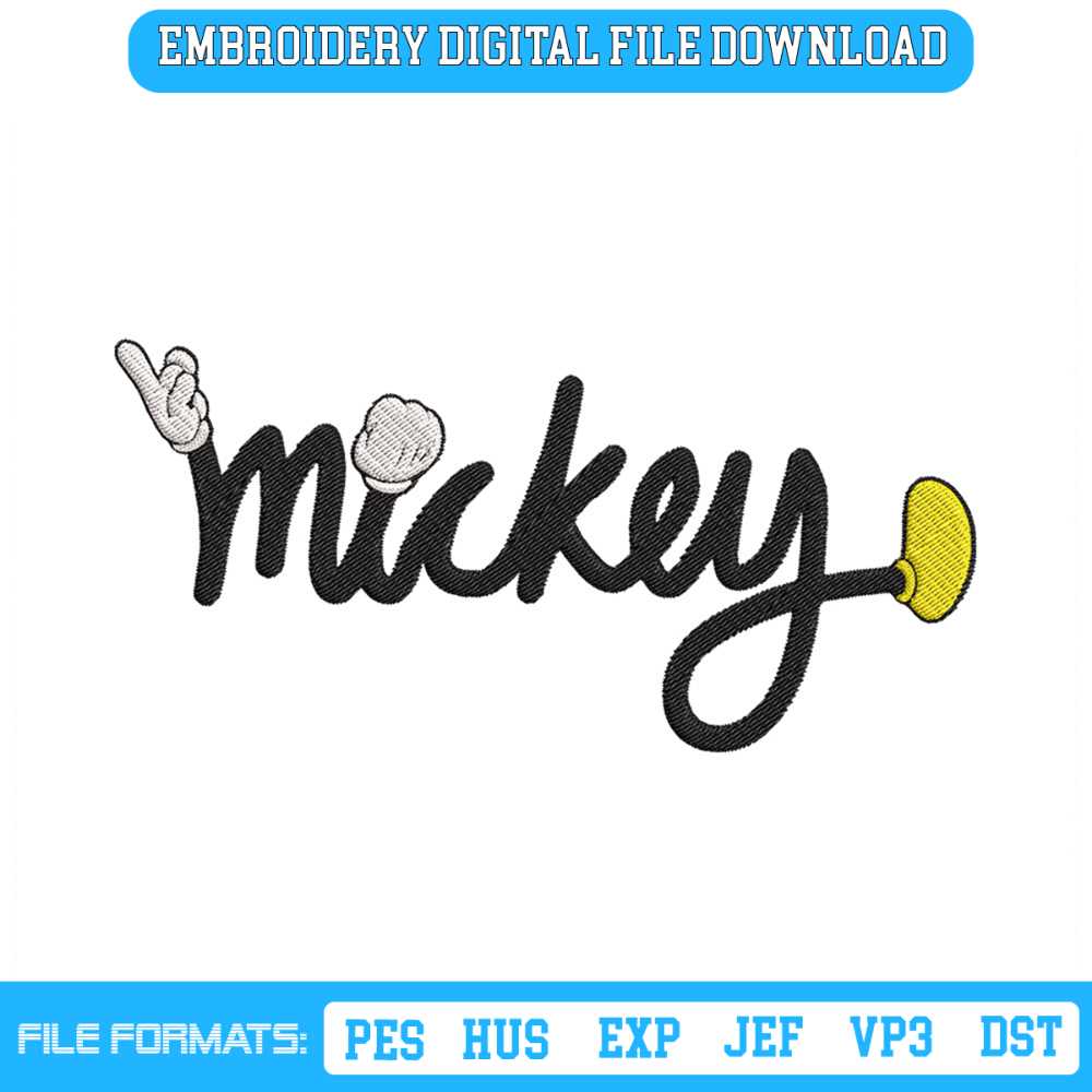 Mickey Letter Embroidery Designs File, Disney Mickey Machine - Inspire ...