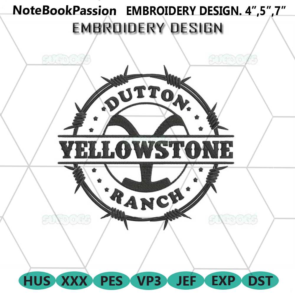 Yellowstone Dutton Ranch Embroidery Design File, Yellowstone | Inspire ...