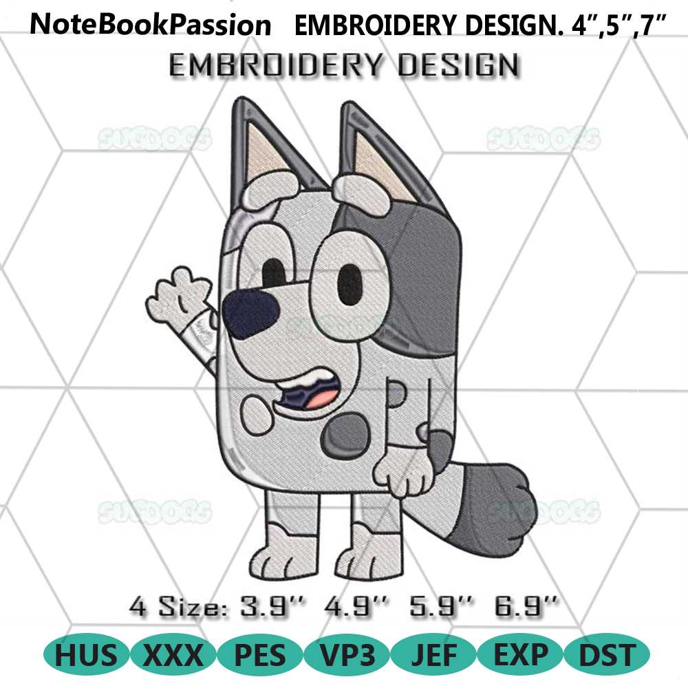 Muffin Bluey Embroidery | Inspire Uplift