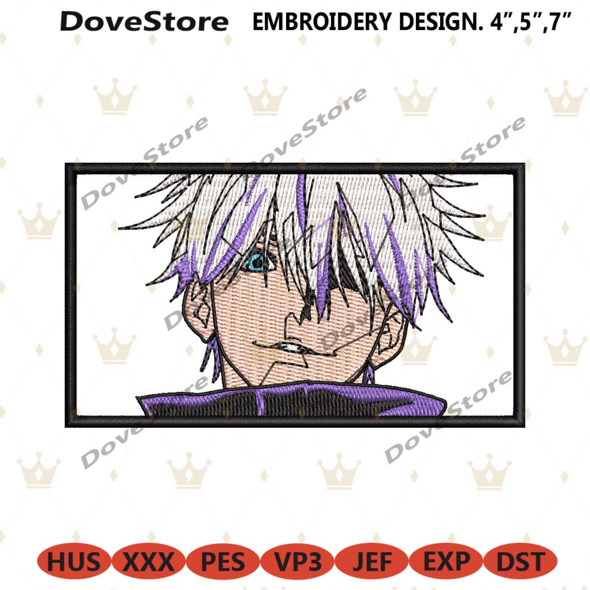 Gojo Satoru Embroidery Design Jujutsu Kaisen Anime Embroider - Inspire ...