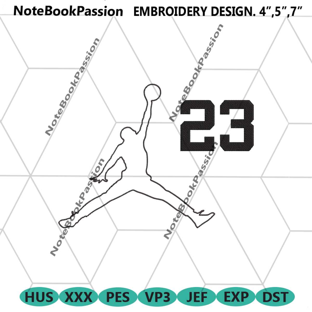 Jordan Symbol Outlines Varsity Machine Embroidery Design | Inspire Uplift