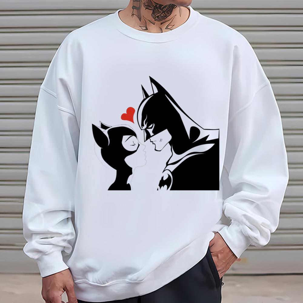 DC Comics Valentines Day Batman Kiss Shirt | Inspire Uplift