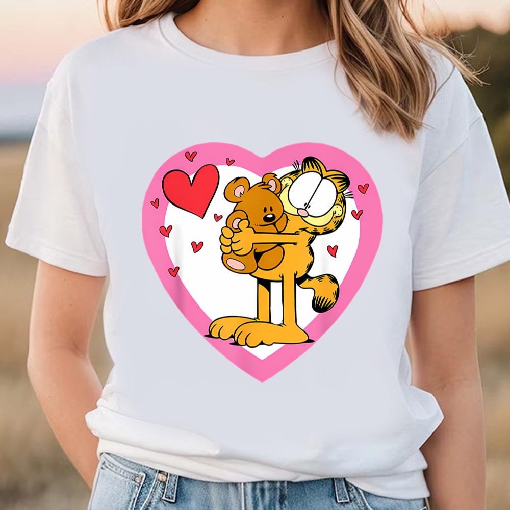 Garfield Hugging Pooky Valentines T-Shirt - Inspire Uplift