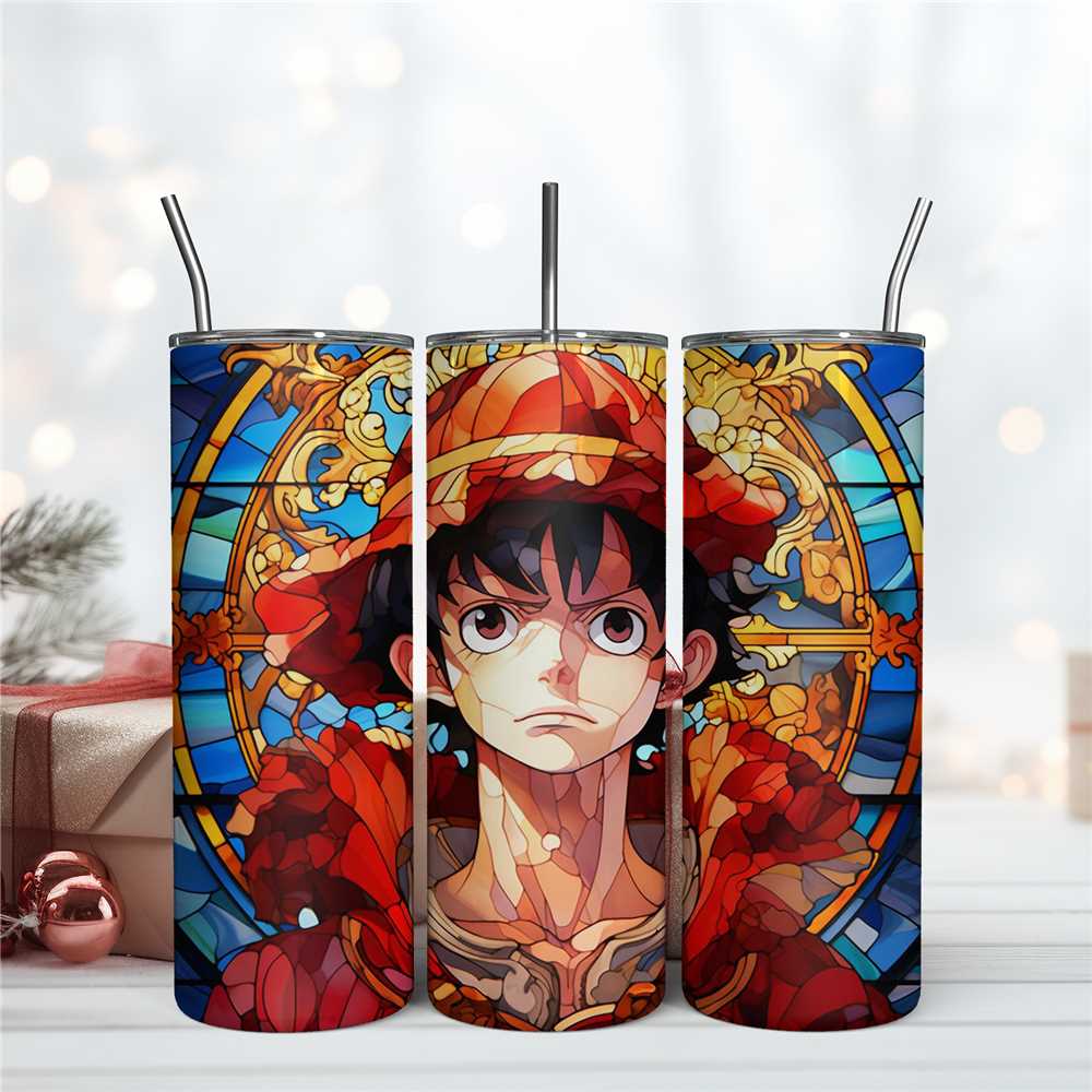 Luffy Stained Glass Style Tumbler Design Download Digital Fi - Inspire ...