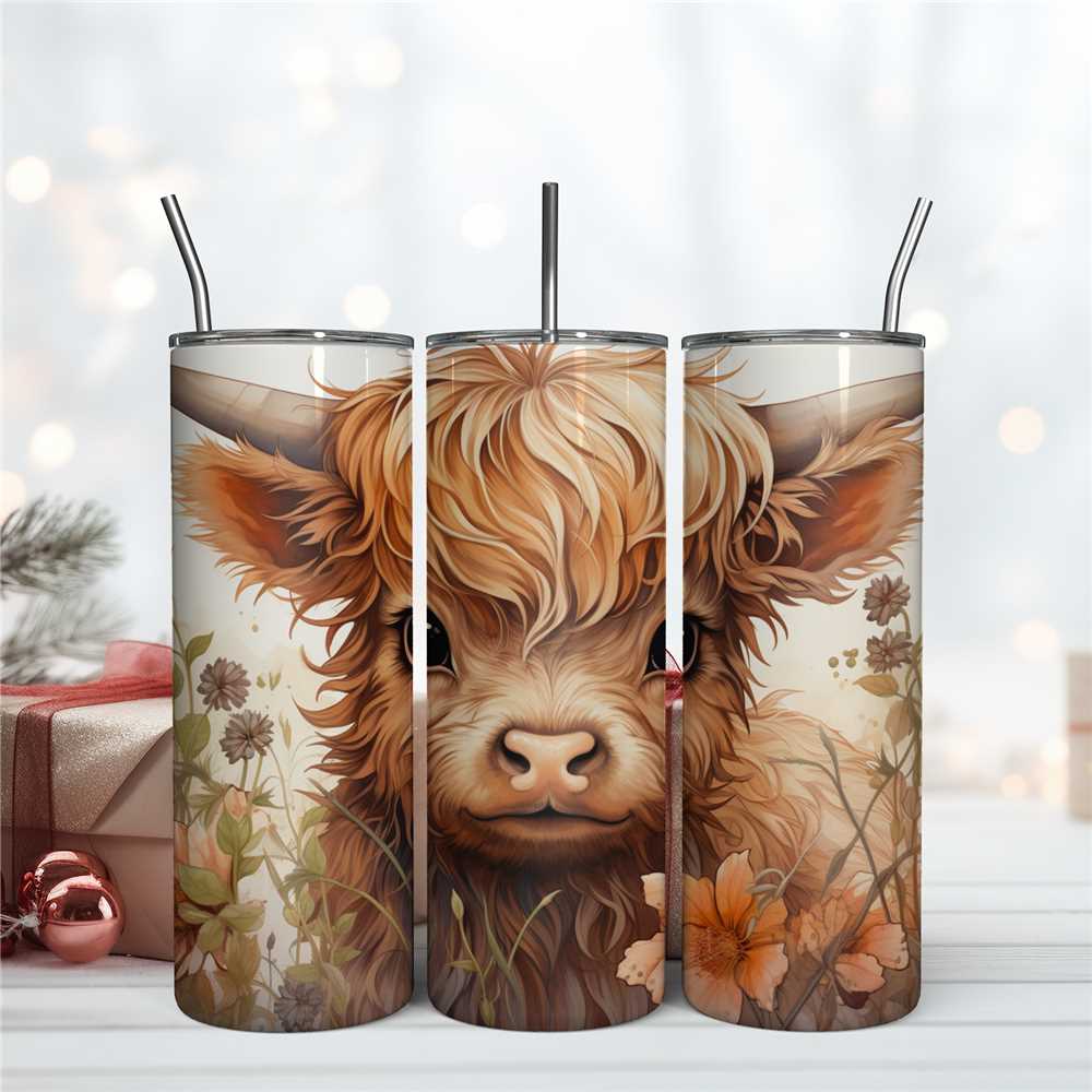 Highland Cow 20oz Tumbler Wraps, Cow Tumbler Sublimation Des | Inspire ...