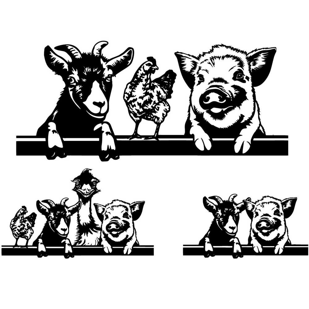 Farm Animals Svg, Animal Svg, Chicken Svg, Pig Svg, Goat Svg | Inspire ...