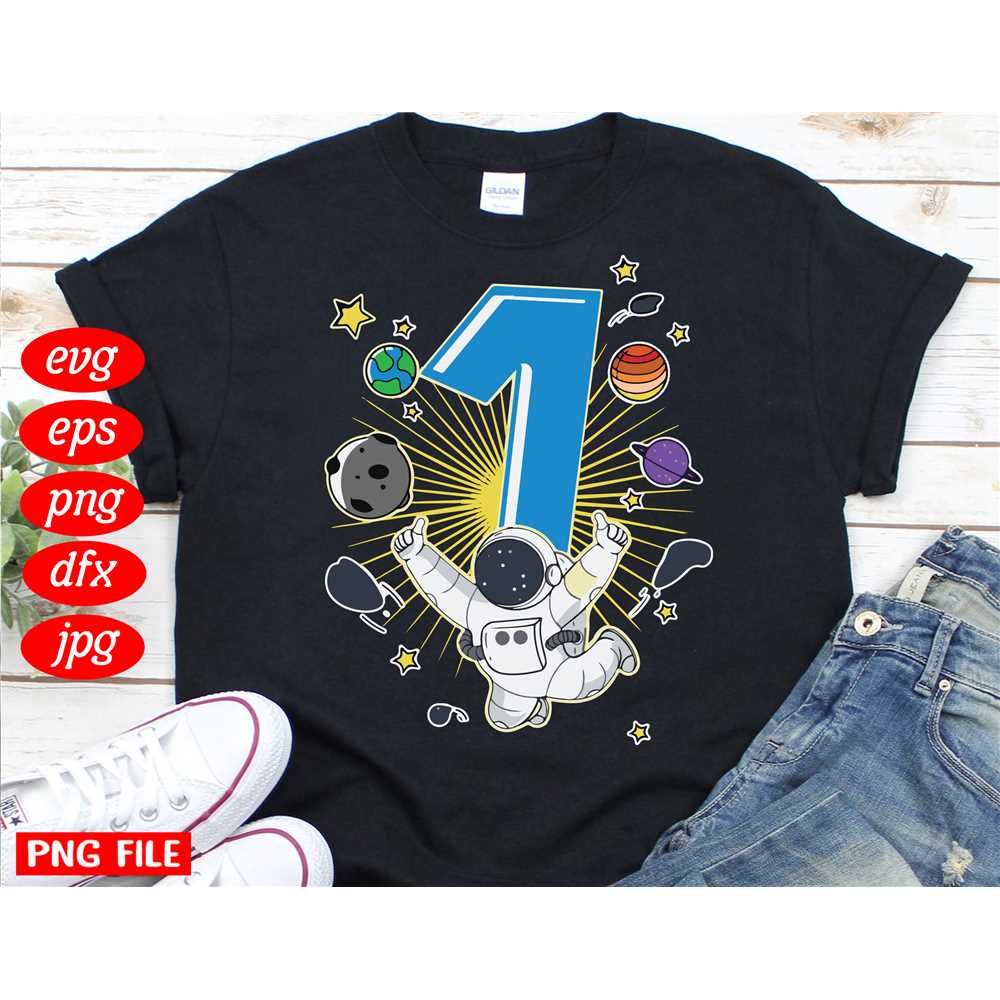 Kids 1 Year Old Astronaut Birthday Svg, Birthday Svg, Astron | Inspire ...