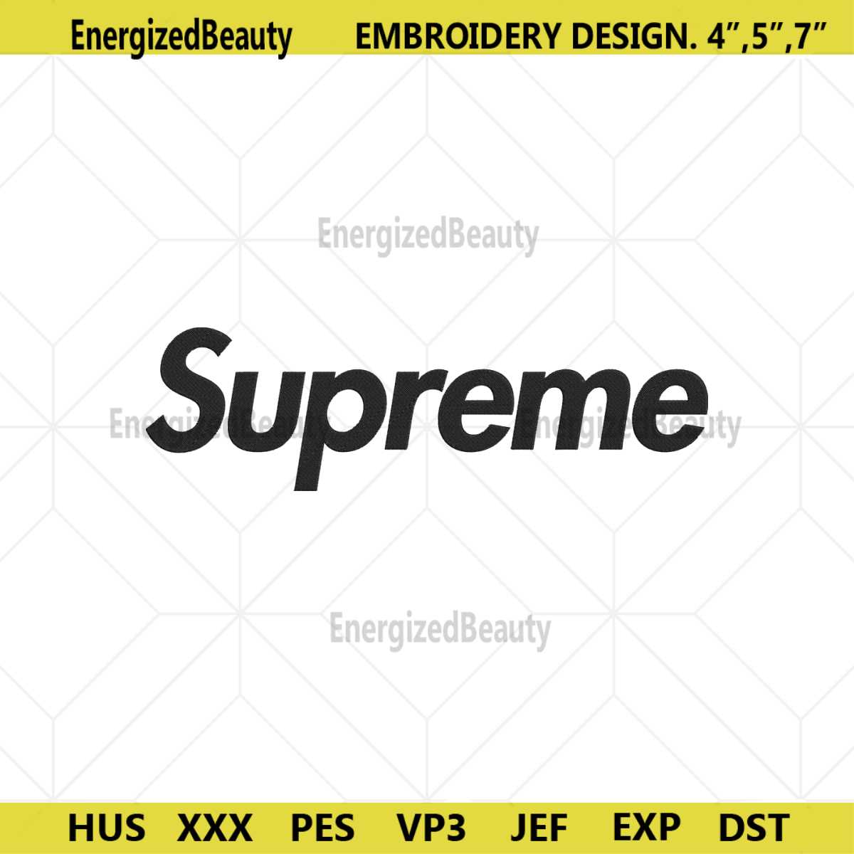 Supreme Wordmark Black Logo Embroidery Design Download | Inspire Uplift