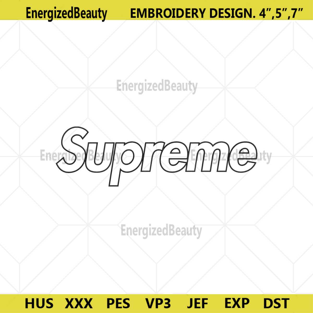 Supreme Outline Black Logo Embroidery Design Download | Inspire Uplift