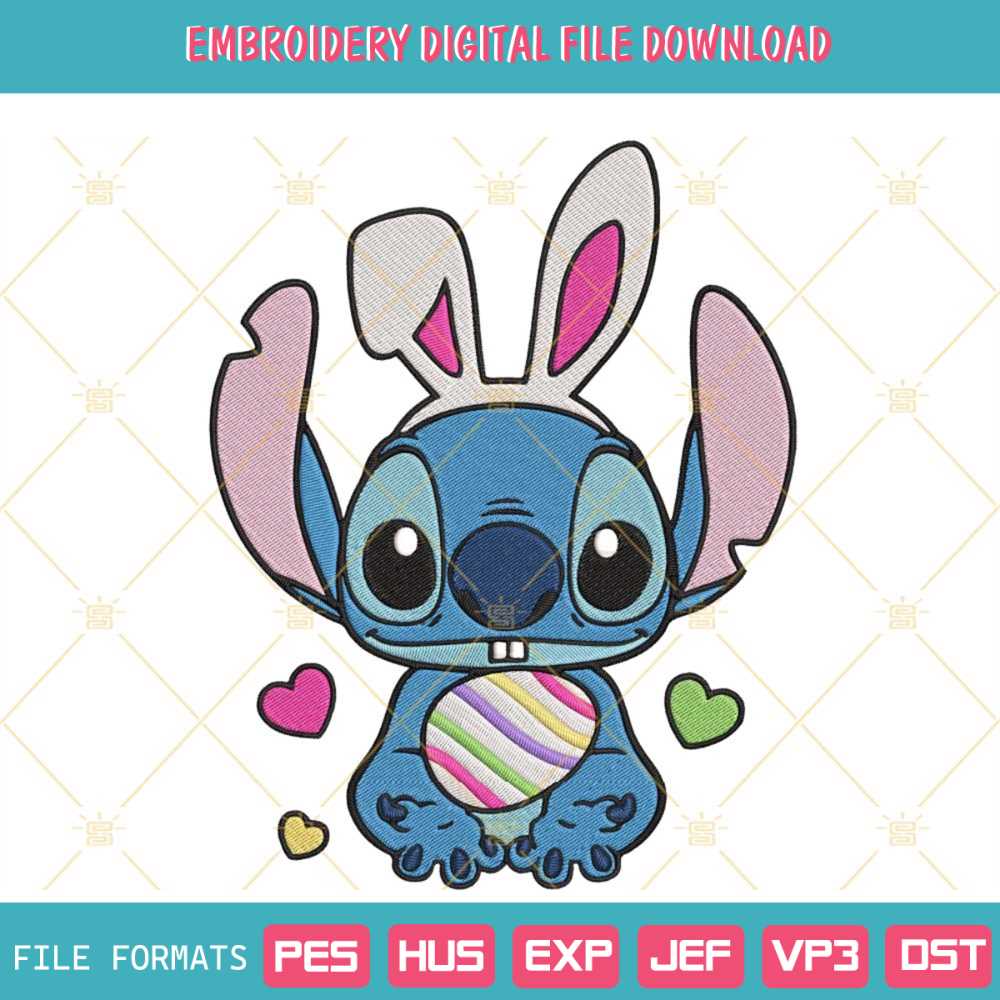 Stitch Easter Embroidery Design, Cute Stitch Easter Embroide | Inspire ...