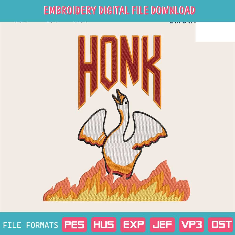 Fire Goose Embroidery Design, Silly Goose Embroidery Design, | Inspire ...