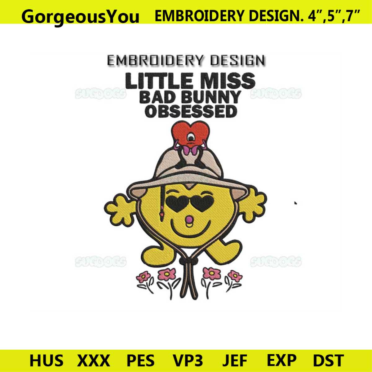 Bad Bunny Obsessed Embroidery Design File, Little Miss Bad B | Inspire ...