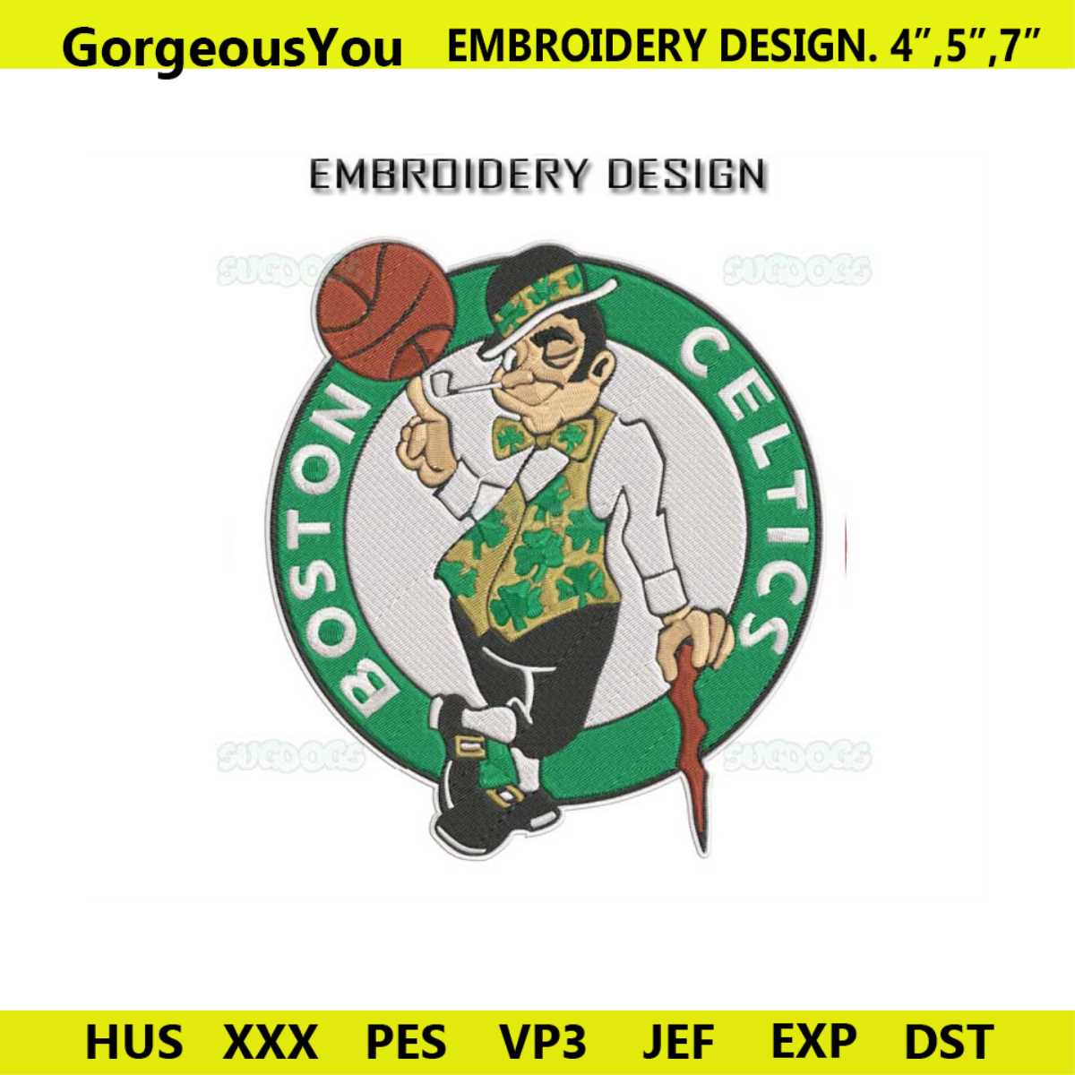 Boston Celtics Logo Embroidery Design File, NBA Logo Embroid - Inspire ...
