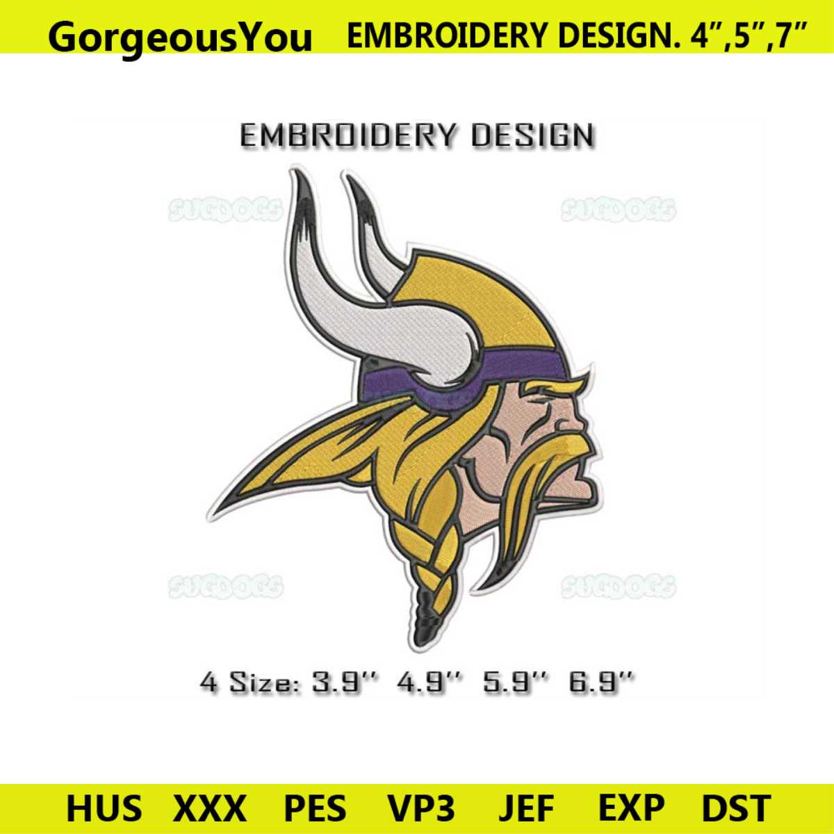 Minnesota Vikings Logo Embroidery Design File, Minnesota Vik | Inspire ...