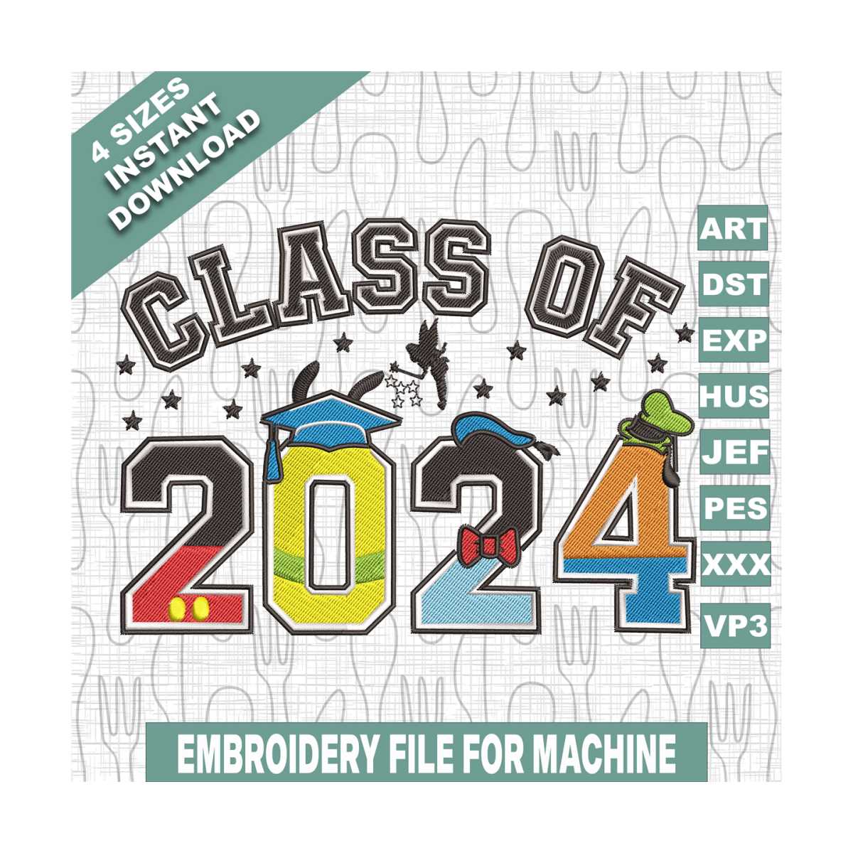 Class Of 2024 Embroidery Designs, Graduation Senior 2024 Emb - Inspire ...