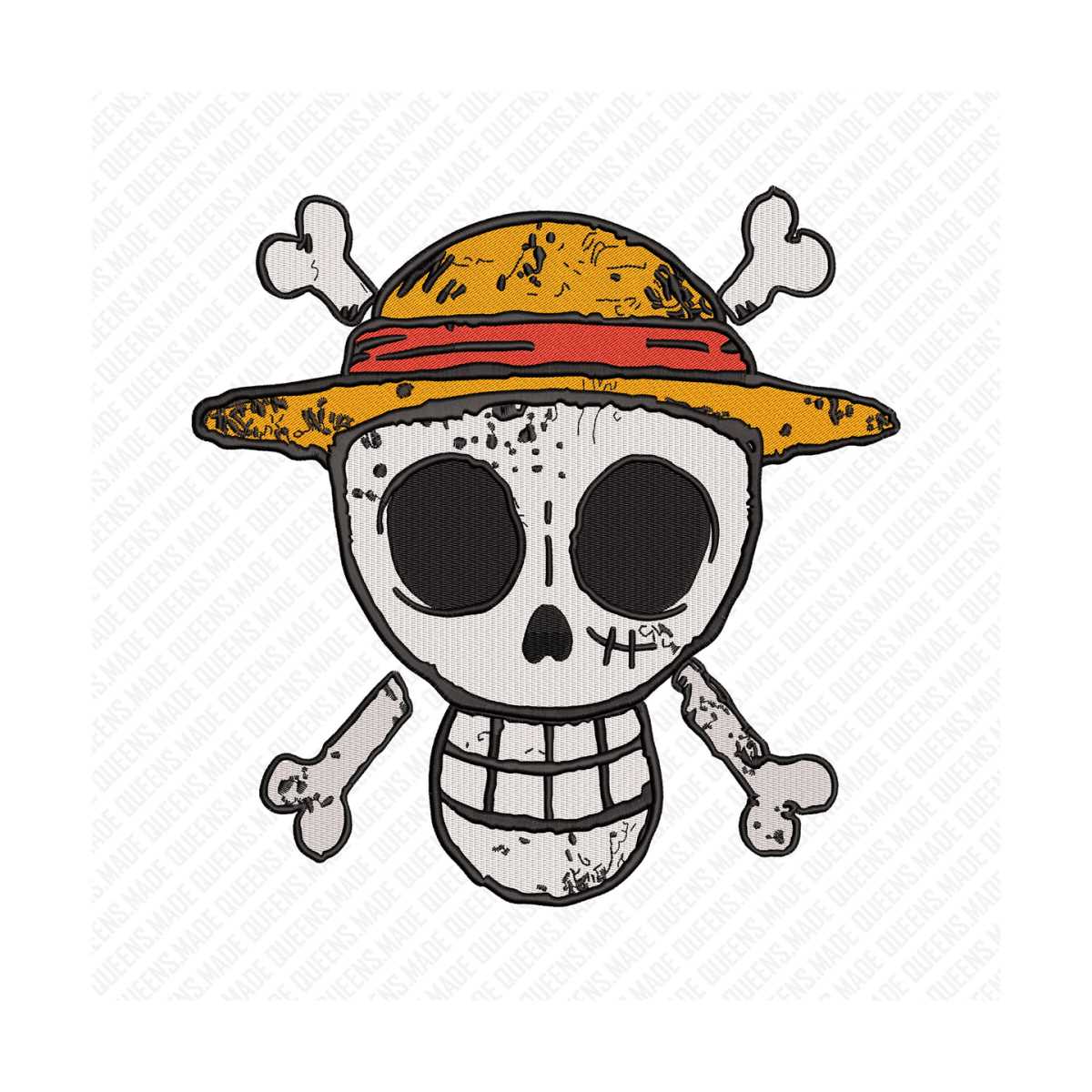 Embroidery Skull machine file design Skeleton One Piece Pira - Inspire ...