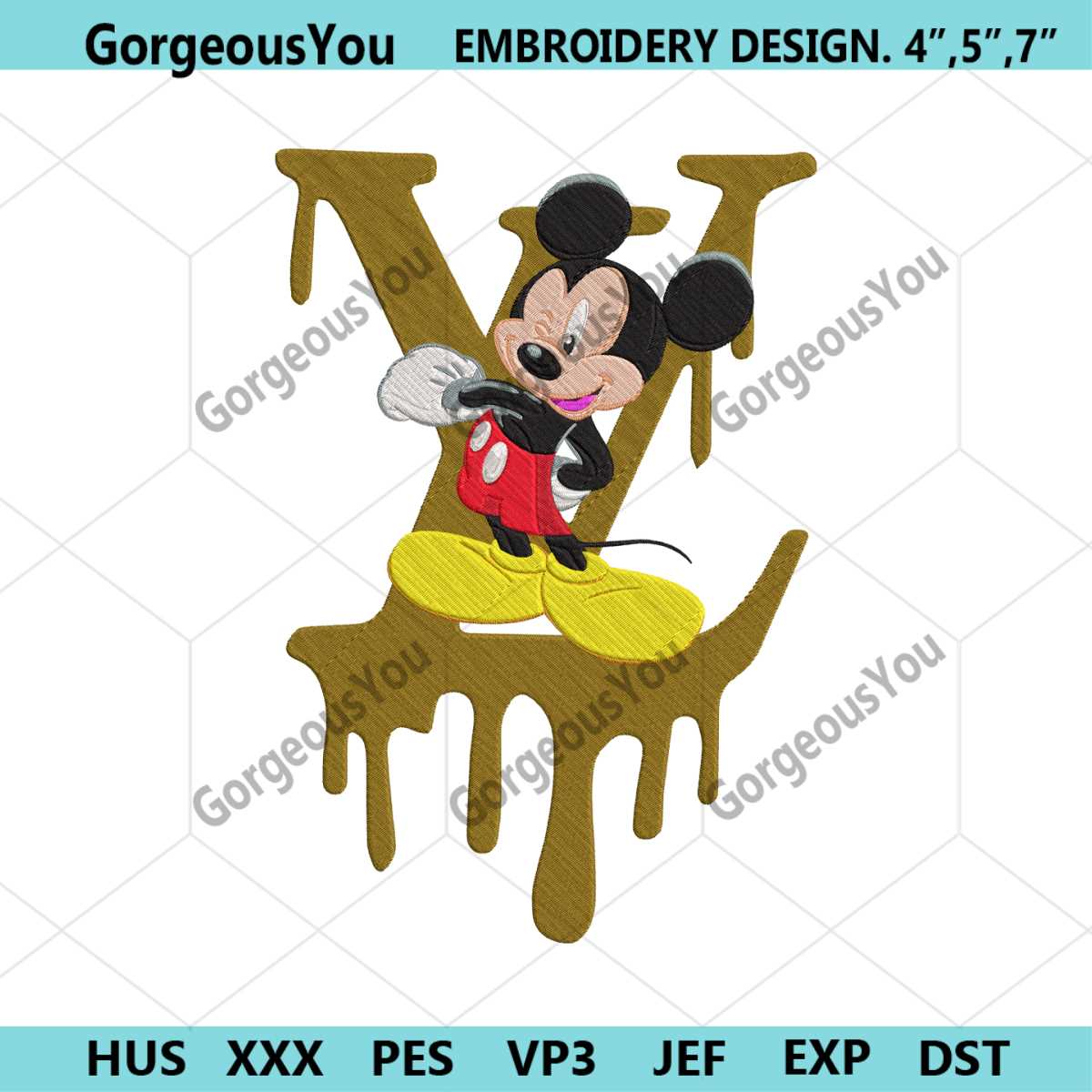 Mickey Mouse Blink Louis Vuitton Dripping Embroidery Design | Inspire ...
