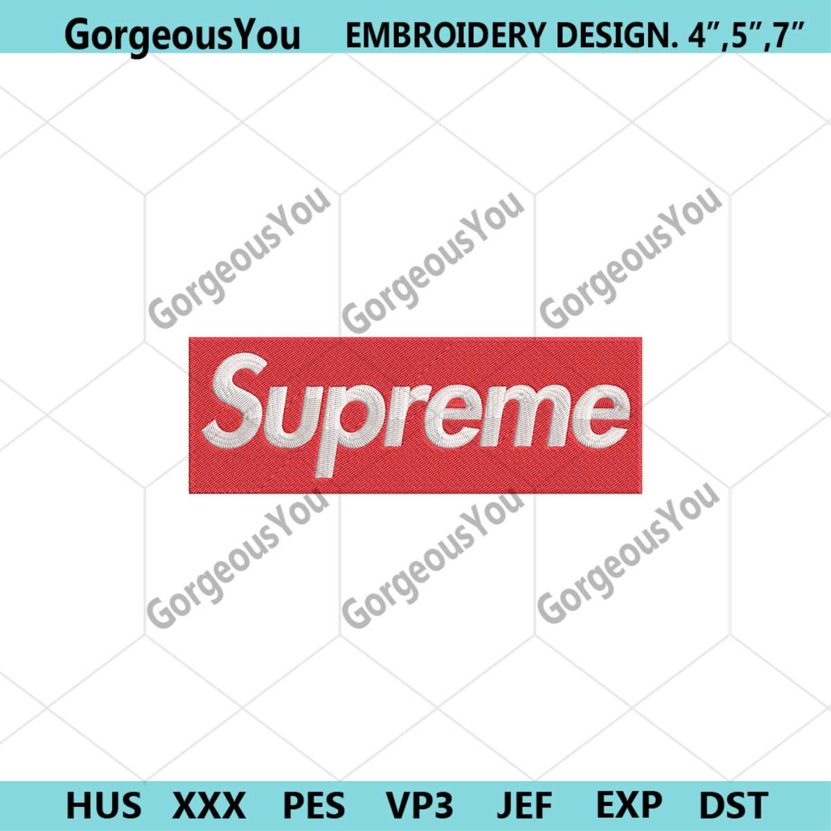 Supreme High Fashion Logo Embroidery Design Download File - Inspire Uplift