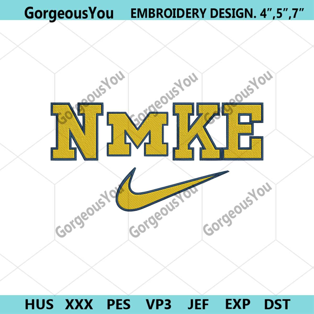 Nike Michigan Wolverines Logo NCAA Embroidery Design File | Inspire Uplift