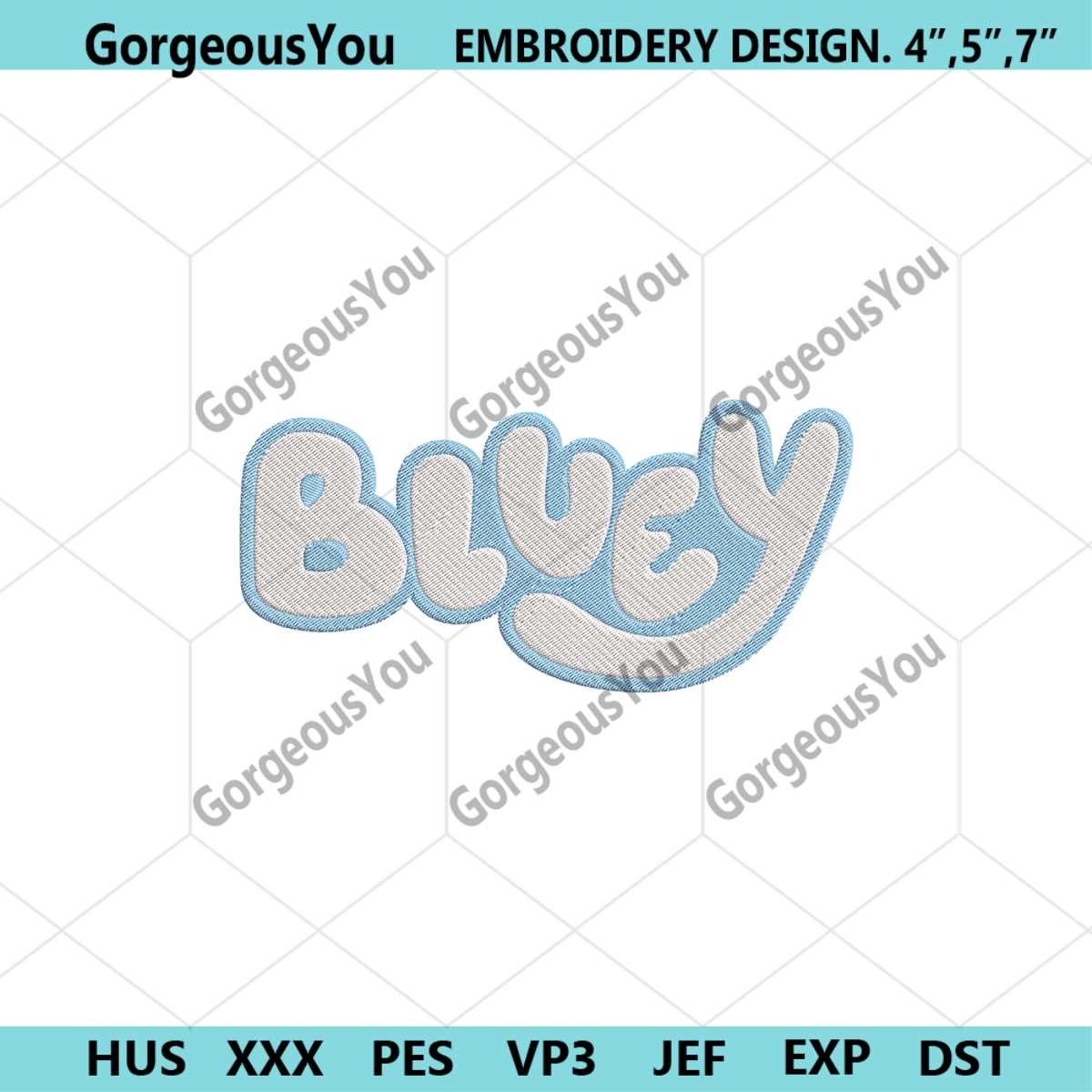 Bluey Embroidery File, Bluey Wordmarks Embroidey Download Di - Inspire ...