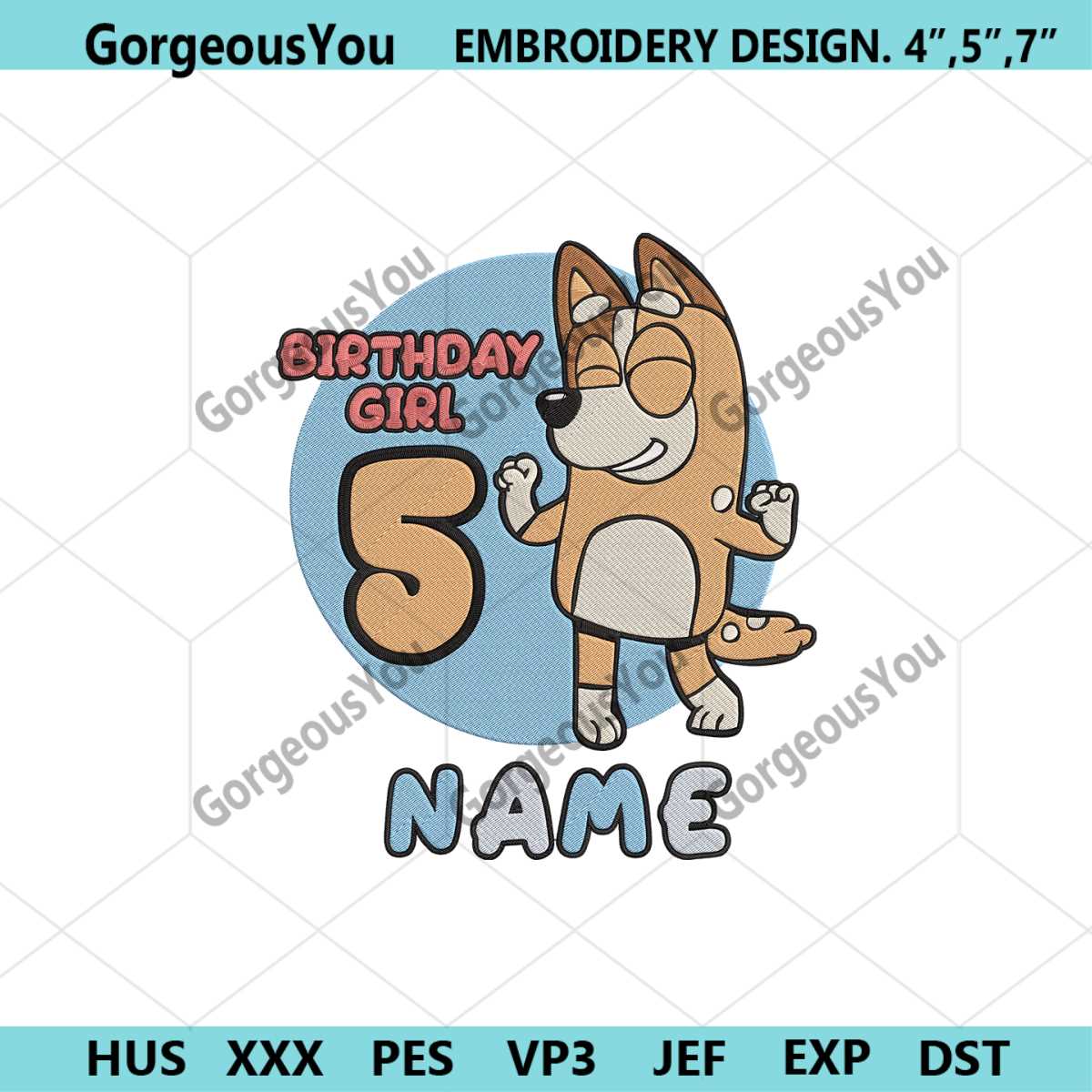 Bluey Custom Name Machine Embroidery Design Digital, Chiili | Inspire ...