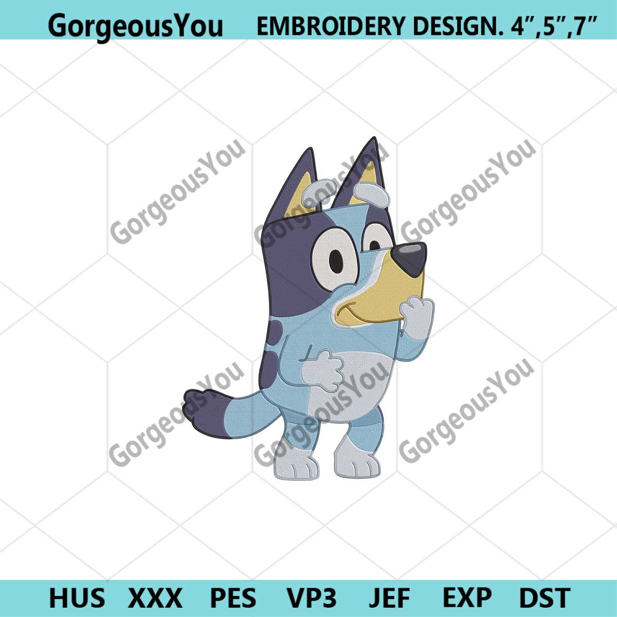 Smile Bluey Machine Embroidery, Bluey Character Embroidey Di | Inspire ...