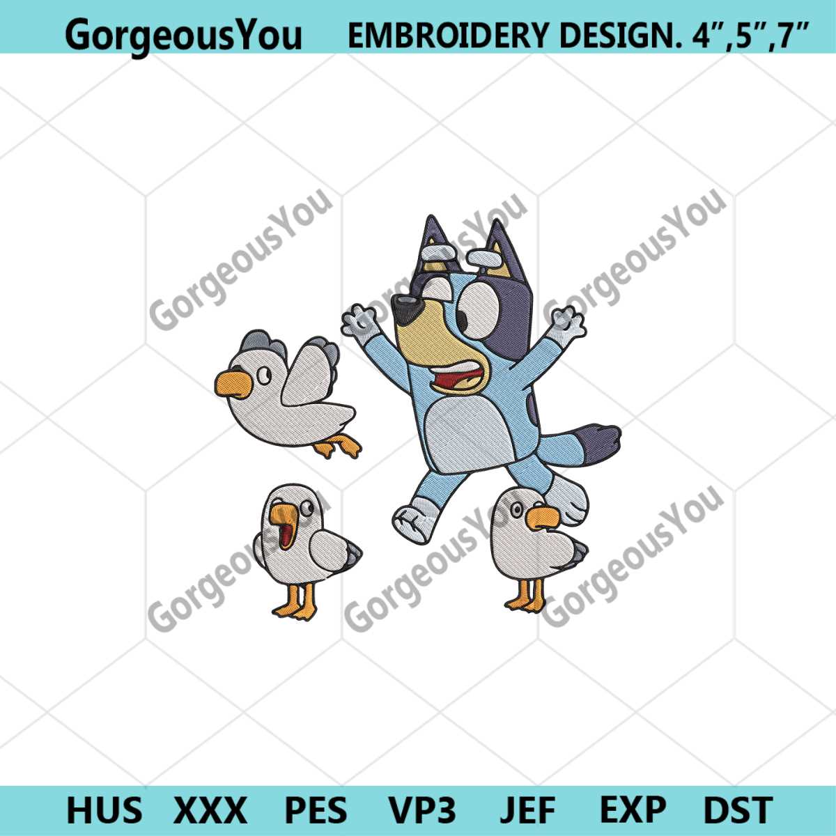 Bluey Embroidery File, Bluey Cartoon Machine Embroidery Desi | Inspire ...