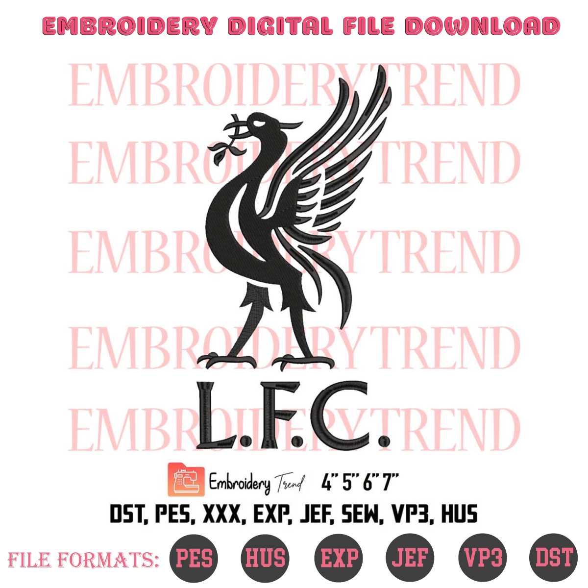 Liverpool FC Logo Embroidery, Football Embroidery, Sport Emb | Inspire ...