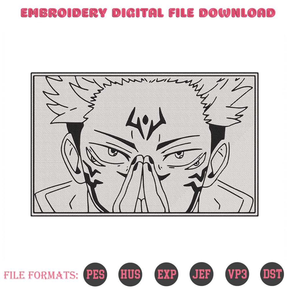 Itadori Yuji Embroidery Designs File, Jujutsu Kaisen Machine - Inspire ...