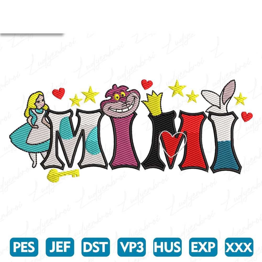 Wonderland Princess Cartoon Mimi Embroidery Designs, Movie C | Inspire ...