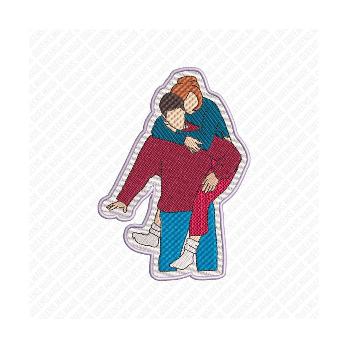 Embroidery Ross and Rachel FRIENDS machine file design Hug C | Inspire ...