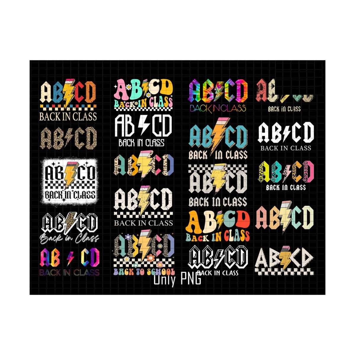 ABCD Back In Class Png Bundle, Back In Class Png, Back to Sc | Inspire ...