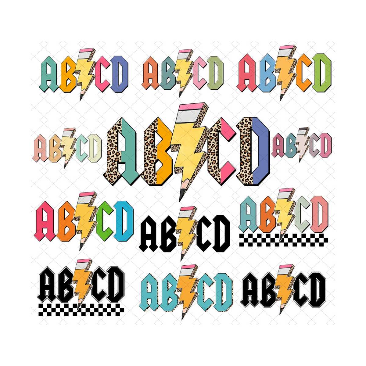 ABCD Alphabets Back In Class PNG Bundle, Back To School Bund | Inspire ...