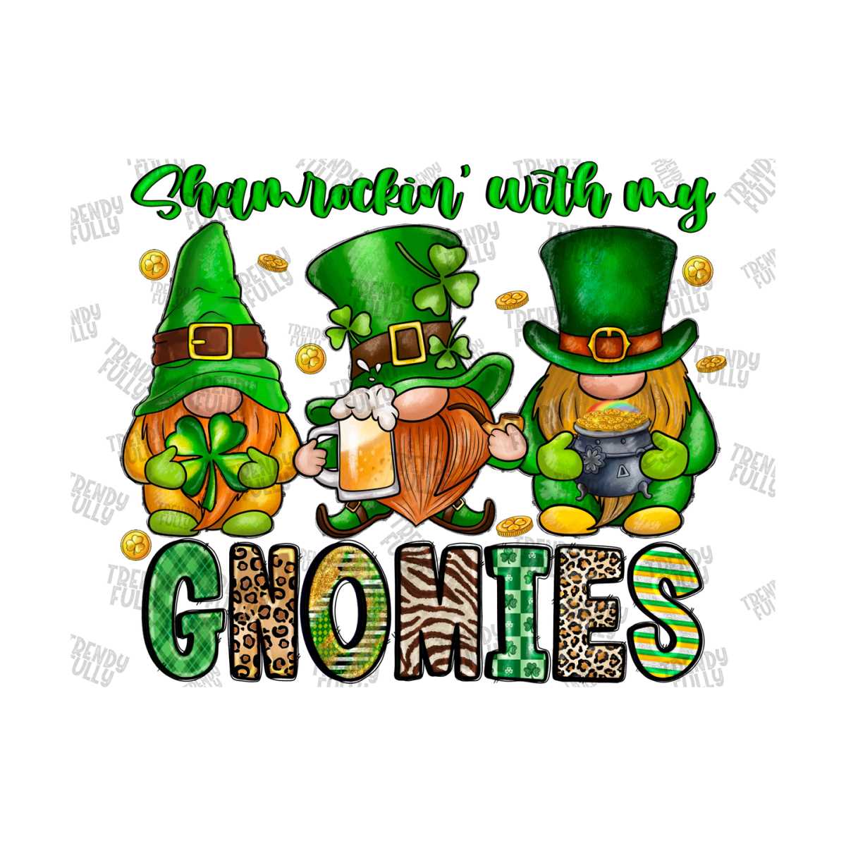 St Patricks Day shamrockin with gnomies png sublimation desi | Inspire ...