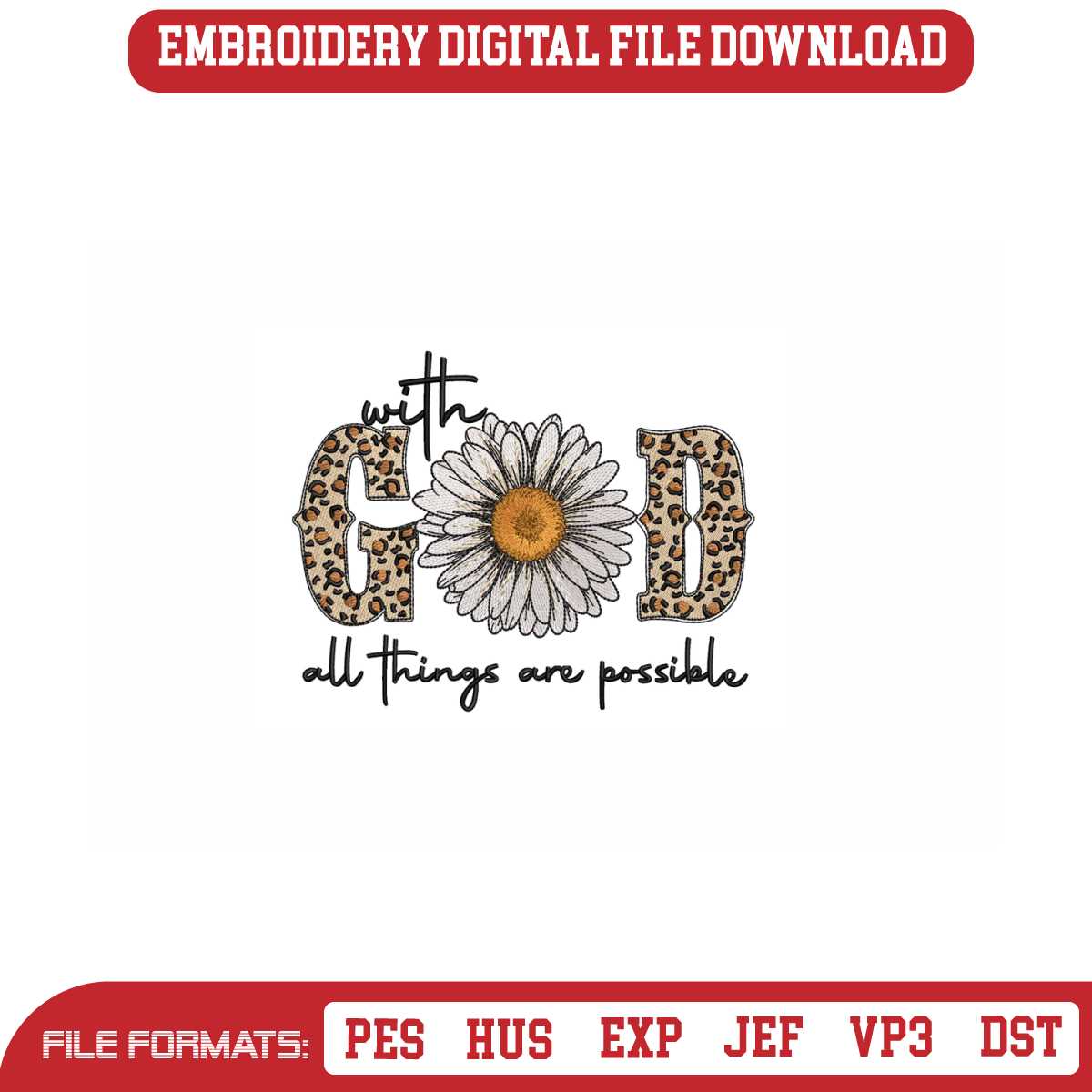God Christian Machine Embroidery Design , 10 | Inspire Uplift