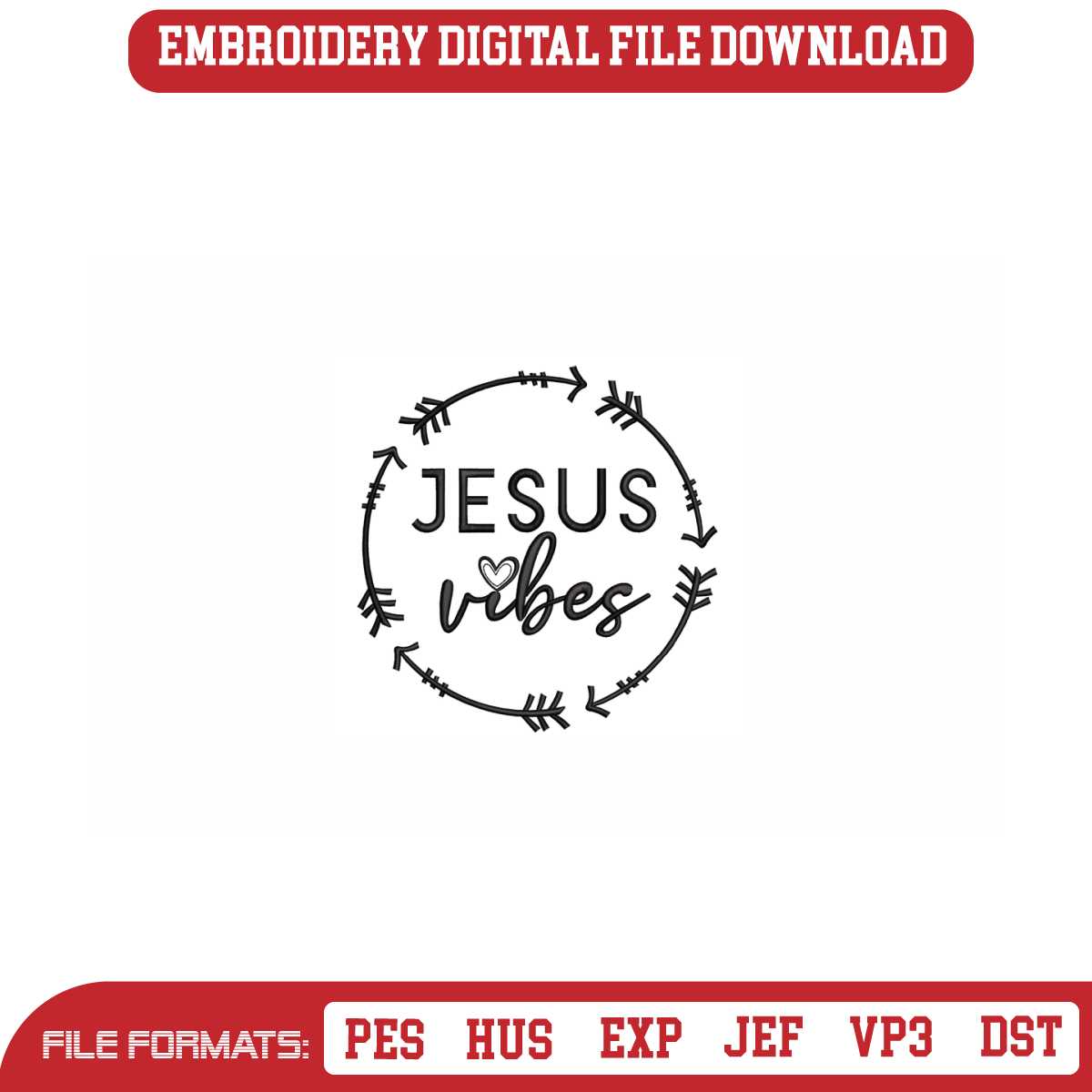 Jesus Vibes Machine Embroidery Design , 21 - Inspire Uplift