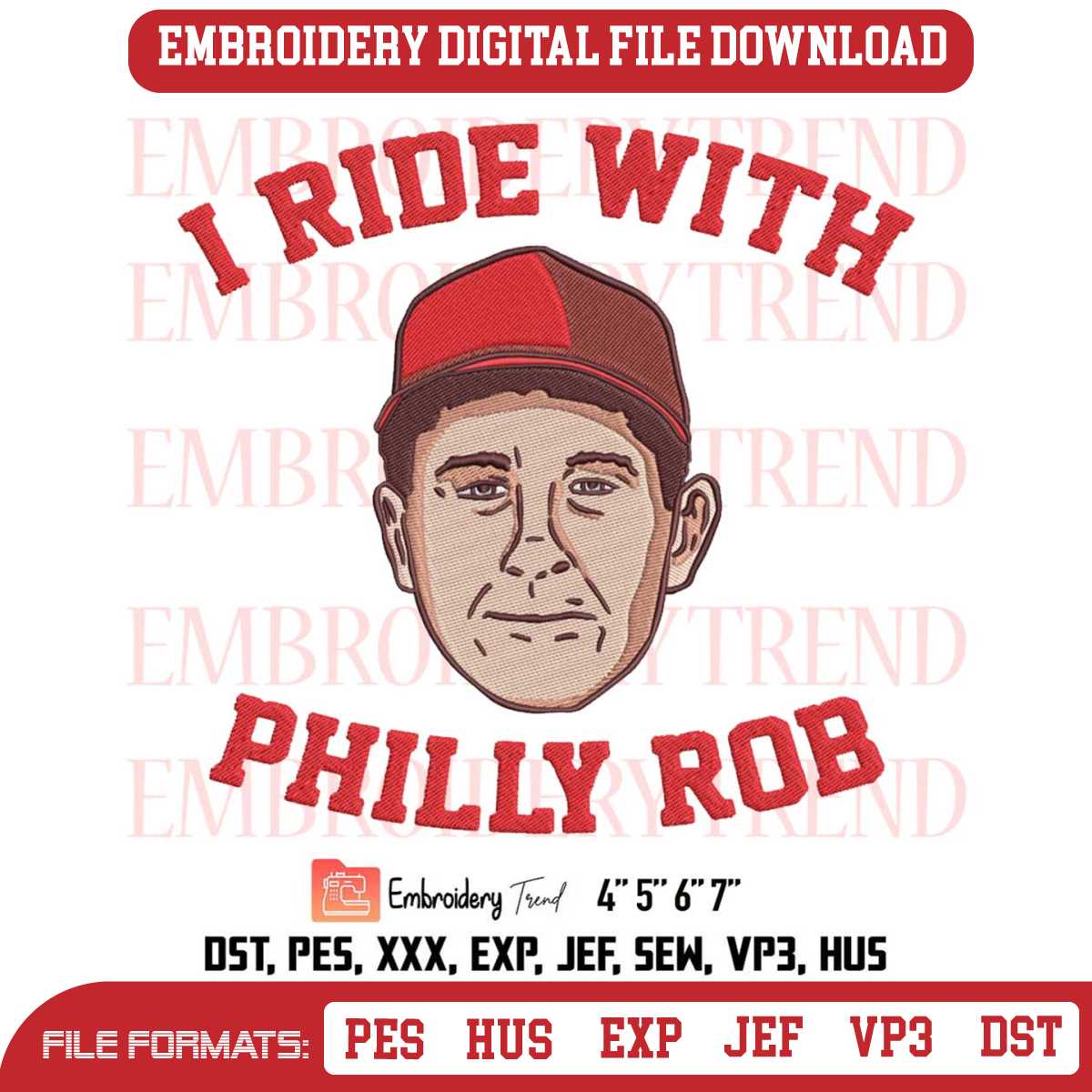 I Ride With Philly Rob Embroidery, Rob Thomson Embroidery | Inspire Uplift