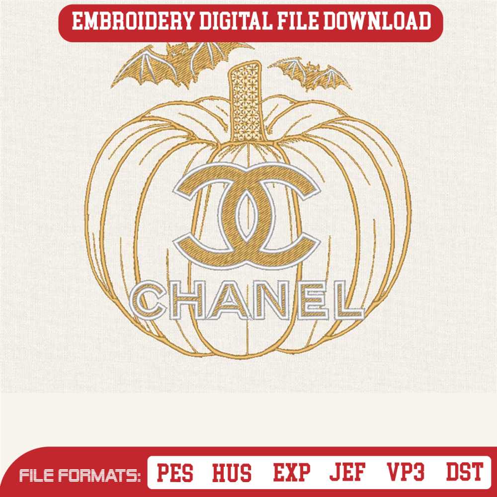 Chanel Halloween pumpkin bat logo machine embroidery designs | Inspire ...
