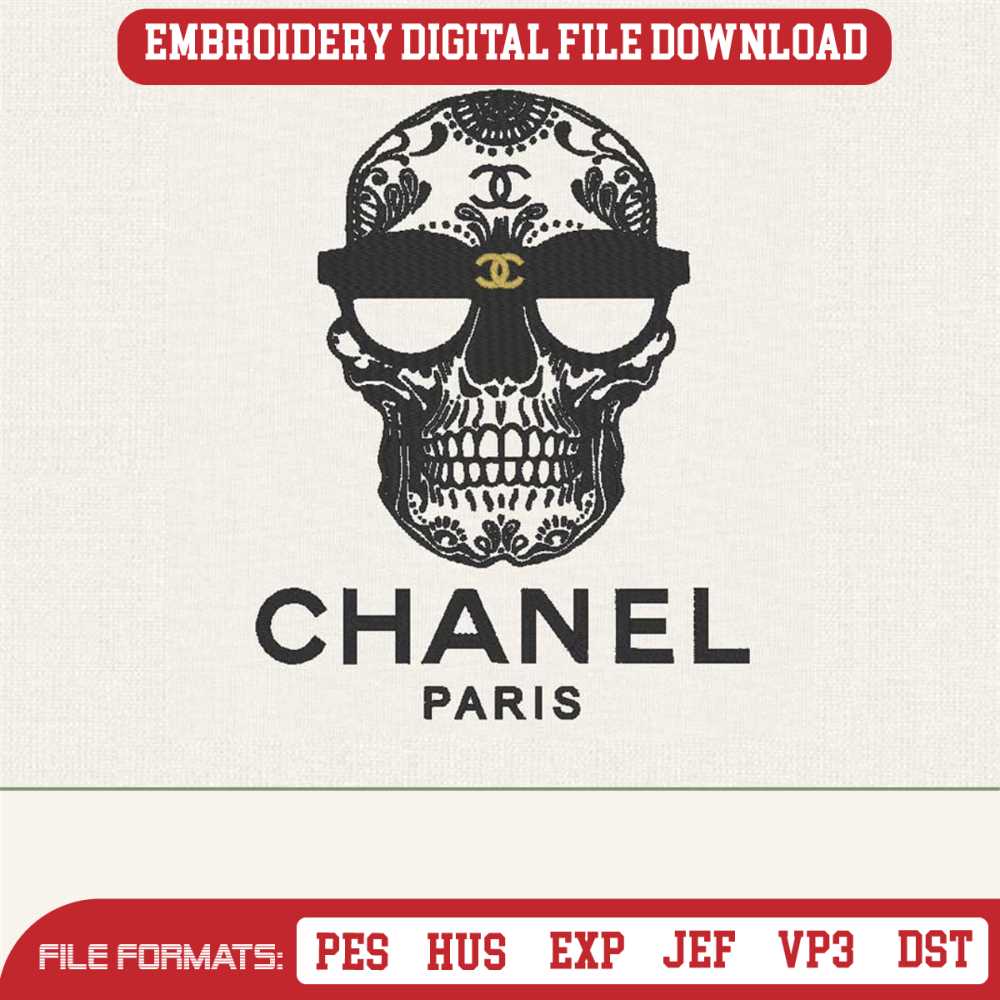 Chanel skull logo machine embroidery design instant download | Inspire ...