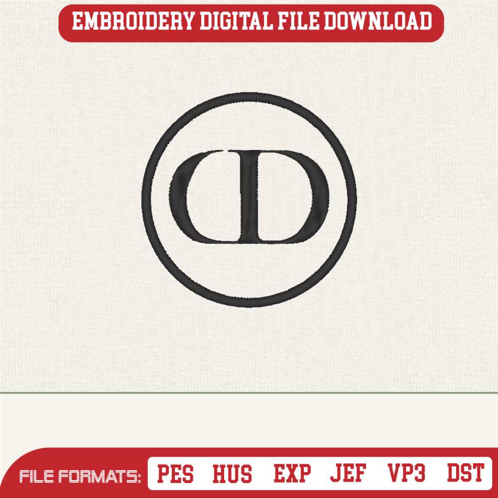 Christian Dior round logo machine embroidery files download | Inspire ...