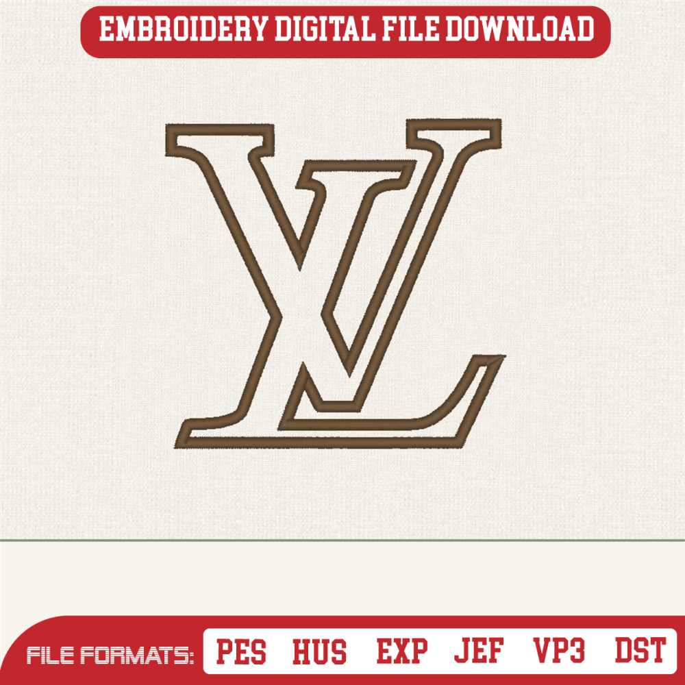Louis Vuitton outlined logo machine embroidery design files | Inspire ...
