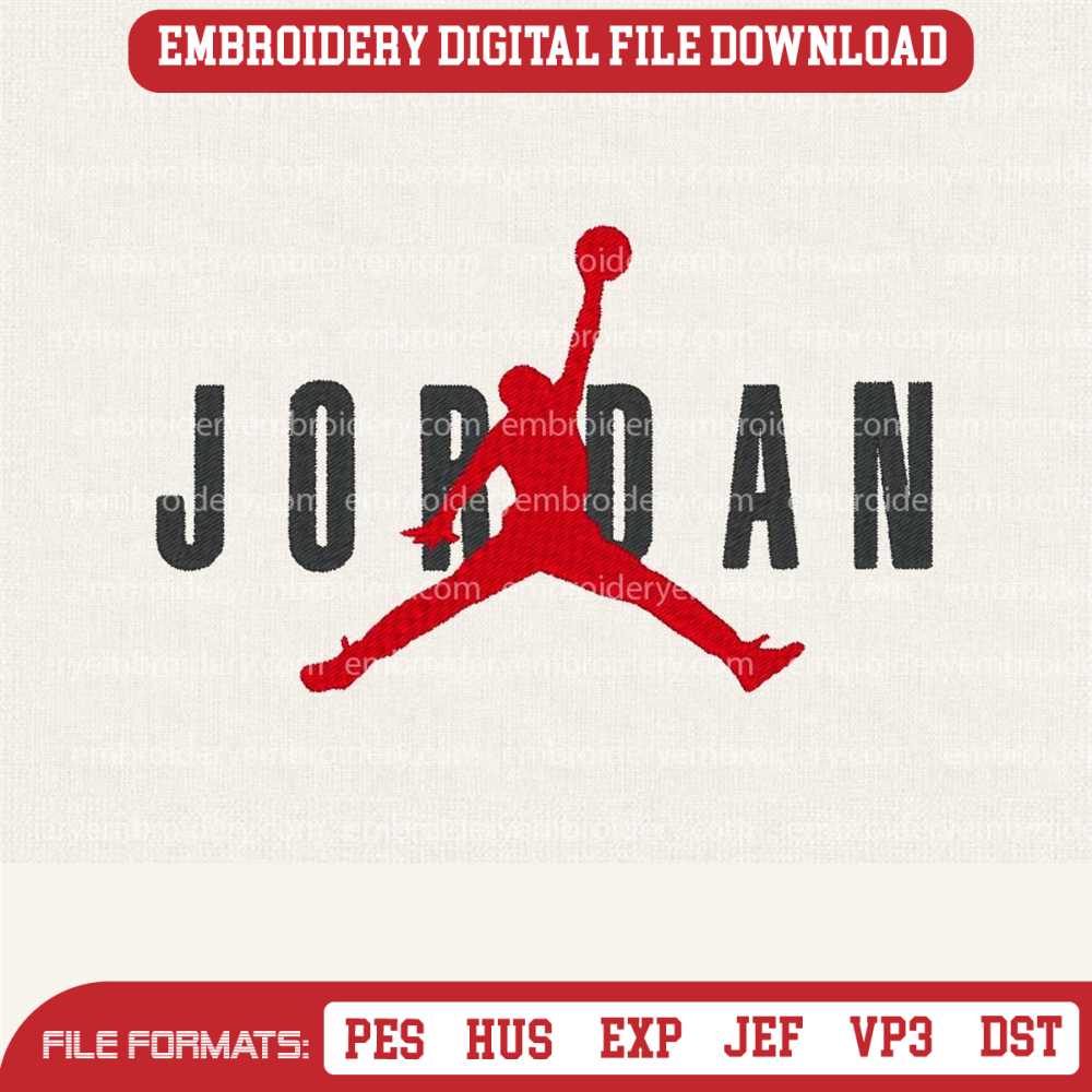 Nike air Jordan logo machine embroidery designs instant down | Inspire ...
