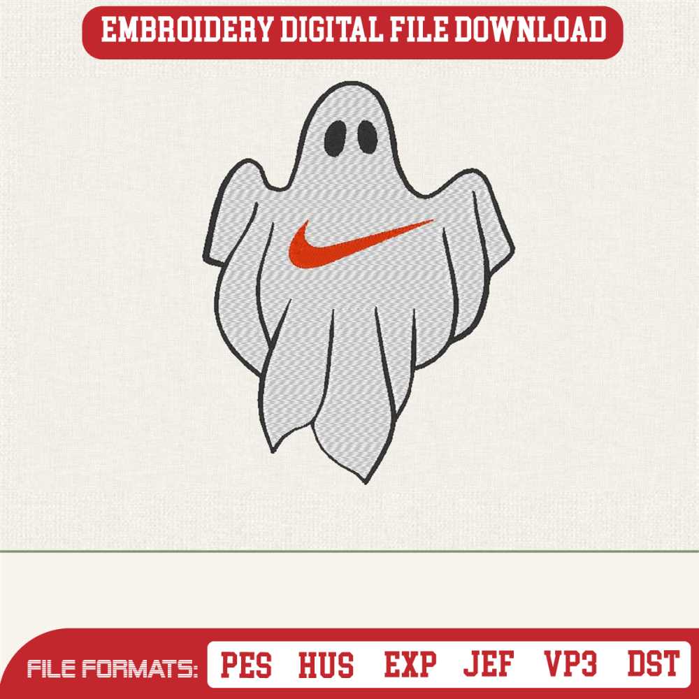 Nike Boo Ghost logo machine embroidery design download | Inspire Uplift
