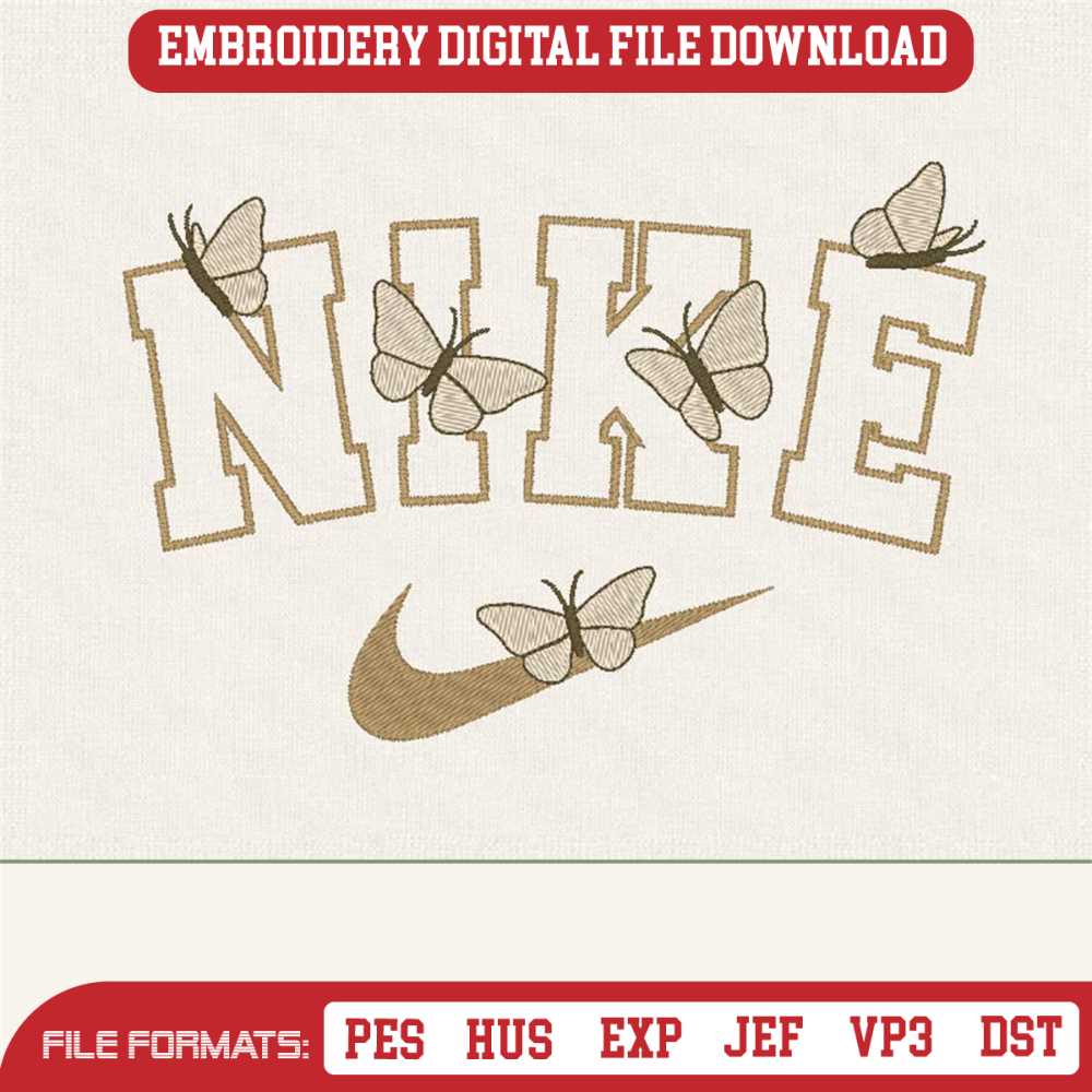 Nike butterflies logo machine embroidery design files downlo | Inspire ...
