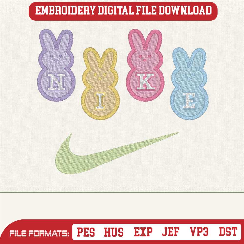 Nike Easter Bunnies logo embroidery design download | Inspire Uplift