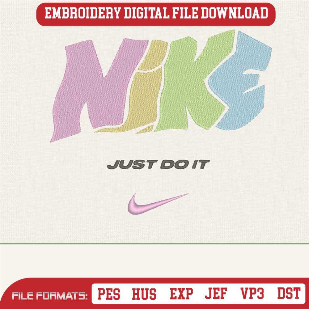 Nike JUST DO IT logo machine embroidery design download | Inspire Uplift