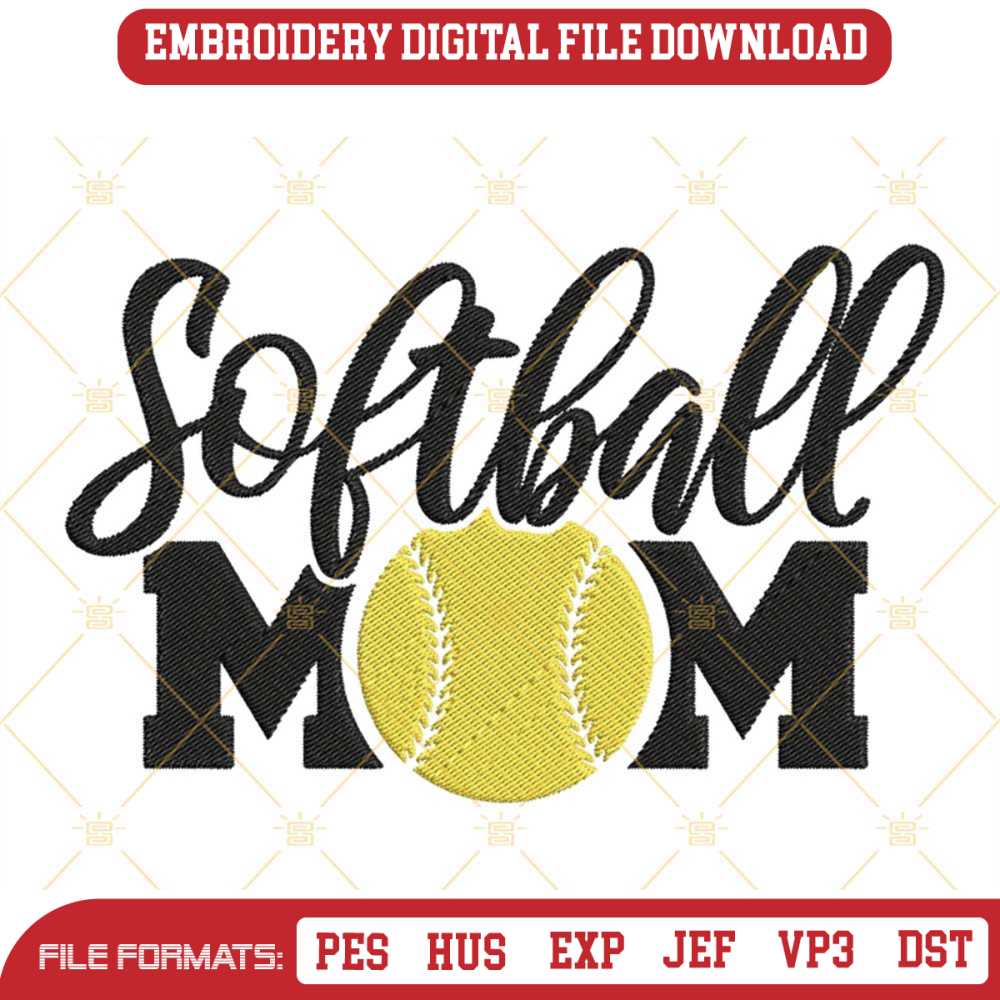 Softball Mom Embroidery Design, Softball Mother's Day Embroi | Inspire ...