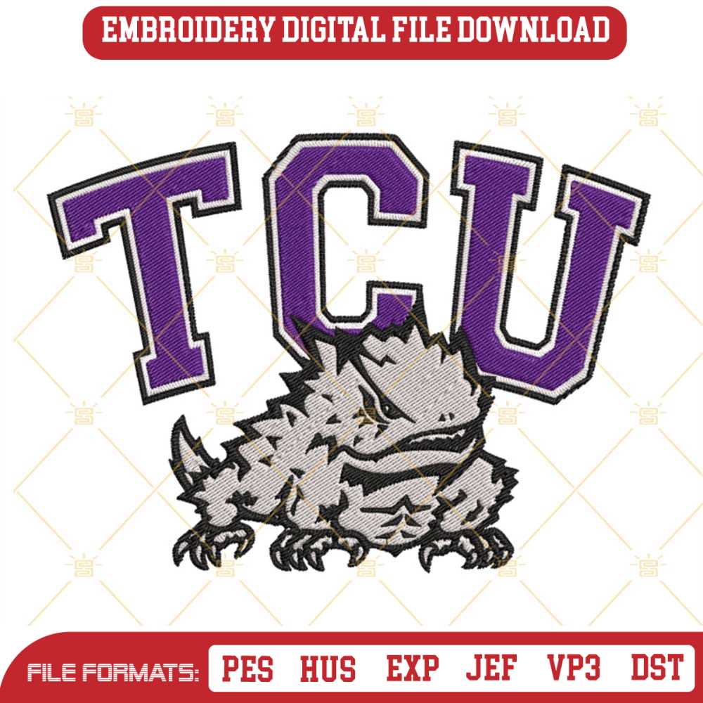 TCU Horned Frogs Logo Embroidery Design Files | Inspire Uplift